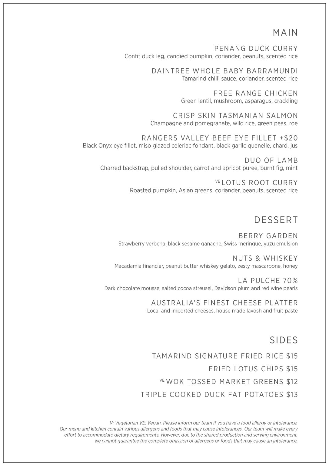 MENUS - The Reef Hotel Casino